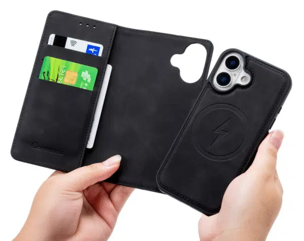 Casemania – Bookcase 2-1 Magsafe – iPhone 17 Zwart